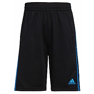 adidas Youth 2-Pack 3 Stripes Short (Large 14/16, Navy/White & Black/Bright Blue)