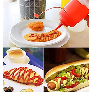WOIWO 3 PCS Food Grade PE Environmental Protection Extruding Sauce Bottle Extruding Bottle Seasoning Bottle Salad Sauce Cream Bottle With Scale