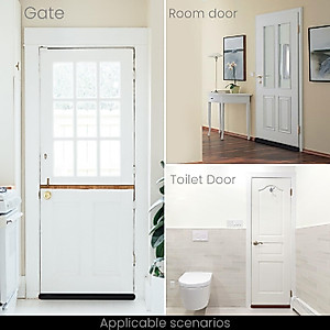 Kepfire Adjustable Under Door Draft Blocker 37 Inch for Double Doors - Noise Reducing & Dust Resistant Insulation Strip, Black