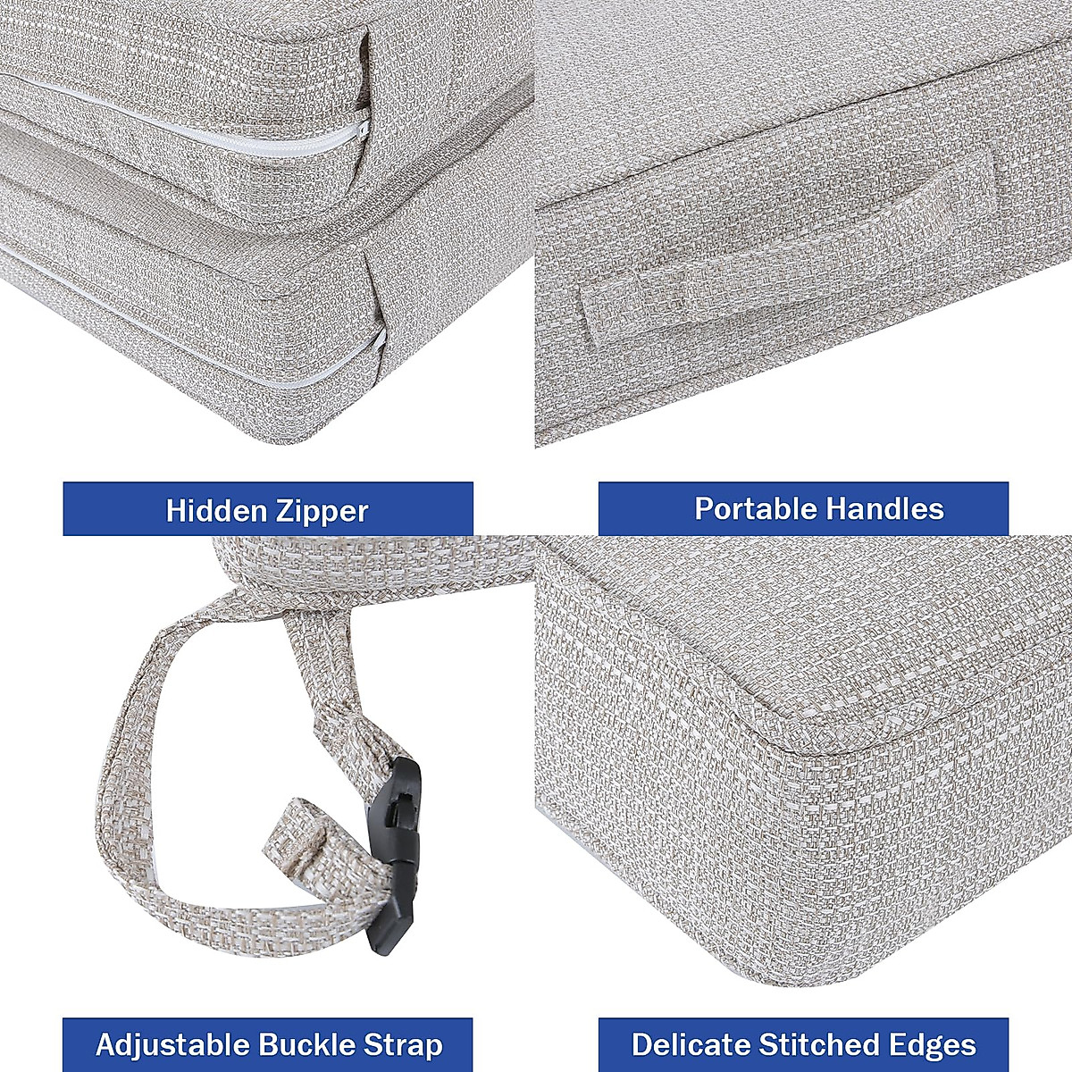 RACLVAY Outdoor Deep Seat Cushions Set, Waterproof & Fade Resistant Patio Furniture Cushions, Deep Seat Bottom and Memory Foam Back Cushion, Outdoor Chair Cushions for Chair and Couch 24x24x4 inch