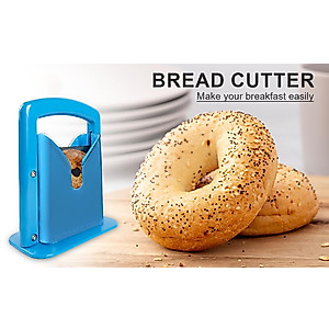 Bagel Slicer, Perfect for Bagels, Bagel Cutter Stainless Steel, Blue