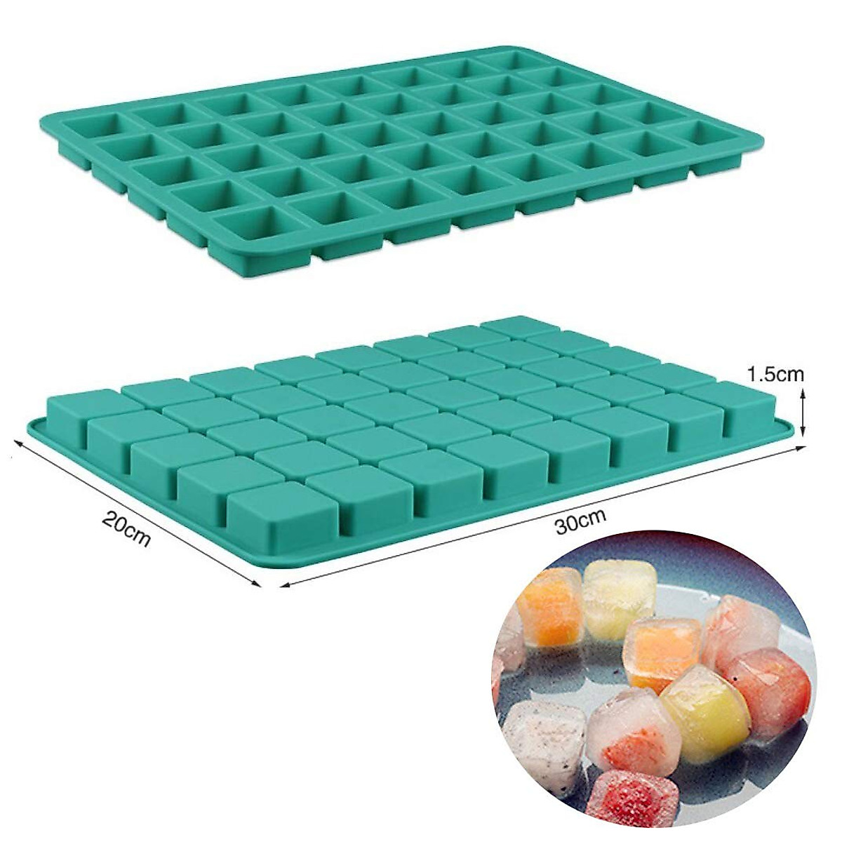 Mity rain 2 Pack 40-Cavity Square Caramel Candy Silicone Molds,Chocolate Forf Truffles, Fat Bombs Keto Snacks, Whiskey Ice Cube Tray,Grid Fondant Mould,Hard Candy Pralines Gummy Jelly Mold