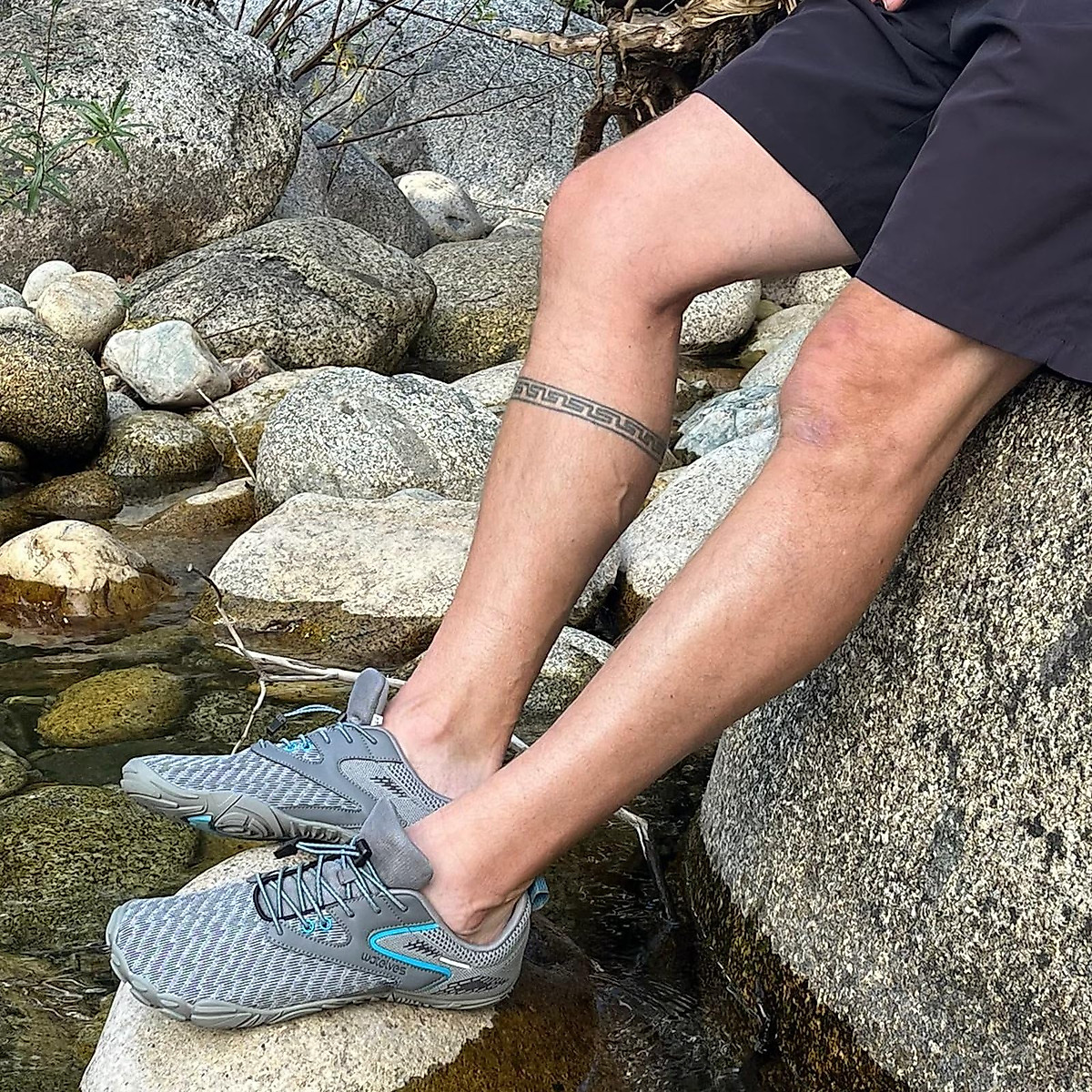 WateLves Water Shoes Mens Womens Beach Swim Shoes Quick-Dry Aqua Socks Pool Shoes for Surf Yoga Water Aerobics (05-Grey, 43)