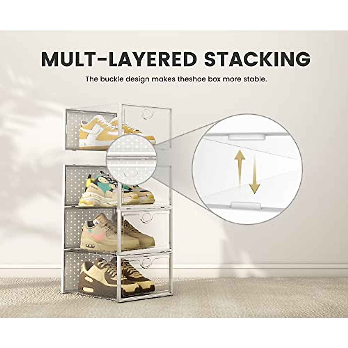 Pinkpum Extra Large Shoe Storage Box Fit for Size 14 12Pack Shoe Storage Boxes Fit for Size 11 12Pack