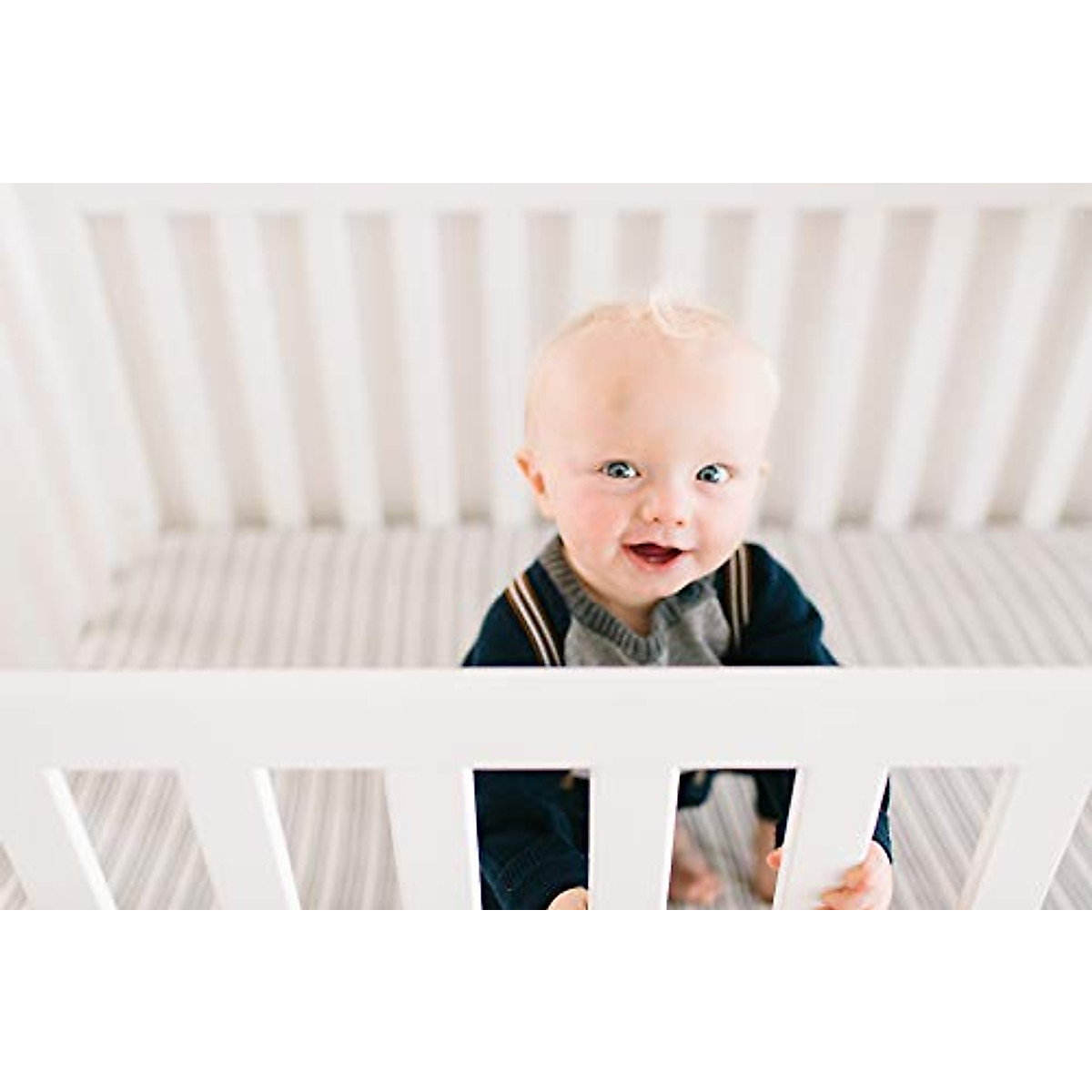 Premium Fitted Knit Crib Sheet/Toddler Sheet "Midtown" by Copper Pearl