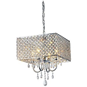 Whse of Tiffany RL5623 Royal Crystal Chandelier, 17" L x 17" W x 9" H