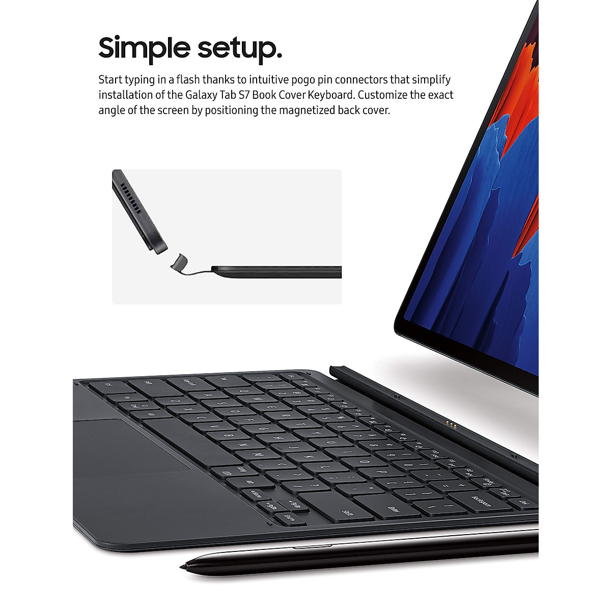 Samsung Galaxy EF-DT870 Keyboard & Cover for Tab S7 (Renewed)