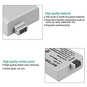 LP-E5 Battery Pack, 2-Pack E5 Battery Compatible with EOS Rebel XS, Rebel T1i, Rebel XSi,1000D, 500D, 450D, Kiss X3, Kiss X2, Kiss F Digital Camera.