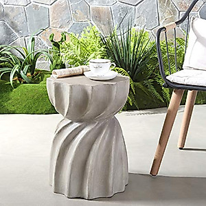 Christopher Knight Home Robin Outdoor Contemporary Lightweight Accent Side Table, Concrete Finish