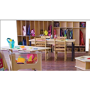 Contender 8 Section Coat Locker with Bench & Cubby Storage, Wooden Backpack Cubby Storage Organizer with Hooks for Daycare, Classroom and Home [Greenguard Gold Certified]