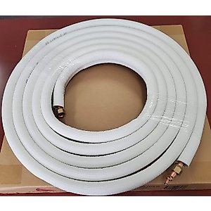 DuctlessAire - Insulated Copper Twin Coil Mini Split Line Set - Indoor/Outdoor Use - Air Conditioning Accessories - 25 Ft (3/8 x 5/8 inches)