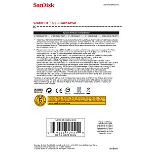 SanDisk Cruzer Fit CZ33 64GB USB 2.0 Low-Profile Flash Drive- SDCZ33-064G-B35