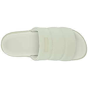 adidas Originals Women's Adilette Essential Slide Sandal, Linen Green/Linen Green/Linen Green, 8