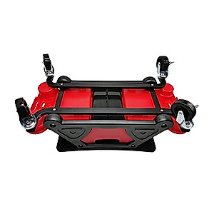 GLOSSONLY Heavy Duty Car Detailing Creeper Seat, Garage Mobile Rolling Mechanic/Car Wash Stool with Storage Trays and Premium Wheels and Casters