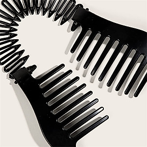 2023 New Banana Hair Clips for Women – 3Pcs Banana Clips Hair for Thick Hair, Interlocking Banana Comb Stretch Flexible Hair Combs Clips Flexible Ponytail (3Pcs Brown)