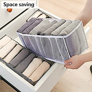 3 PCS Wardrobe Clothes Organizer, 7 Grids Clothes Organizer for Folded Clothes, Space Saving, Easy to Clean, Can be Used as Drawer Organizers for Clothing, Suitable for Pants Shirts Panty