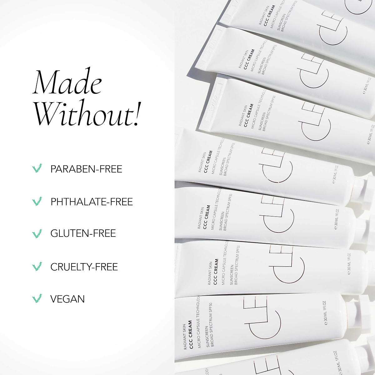 CLE Cosmetics CCC Cream (Warm Medium Light 203 / SPF 50) - Color Correcting CC Cream with Sunscreen - Lightweight, Hydrating, Light to Medium Coverage Foundation - BB & CC Cream Hybrid - 1 fl oz