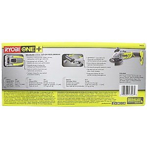 Ryobi P423 18V One+ Brushless 4-1/2" 10,400 RPM Grinder and Metal Cutter w/ Adjustable 3-Position Side Handle and Onboard Spanner Wrench (Battery Not Included, Power Tool Only)