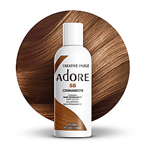 Adore Semi Permanent Hair Color - Vegan and Cruelty-Free Brown Hair Dye - 4 Fl Oz - 058 Cinnamon (Pack of 1)