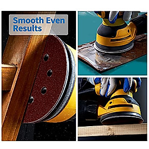 MIDO PROFESSIONAL ABRASIVE Sanding Disc 5 Inch 8 Hole Hook and Loop Sanding Pads for Orbital Sander 40/60/80/120/180/240/320 Grits-Pack of 72