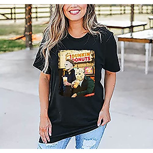 Horror Movies Tshirt Women Michael Myers Jason Scary Killers Shirt Novelty Graphic Halloween Party Tee Tops (XXL, Black)