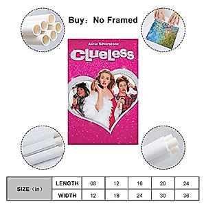 Clueless Vintage Movie Poster Canvas Wall Art 90S Room Aesthetic Posters 12x18inch(30x45cm)