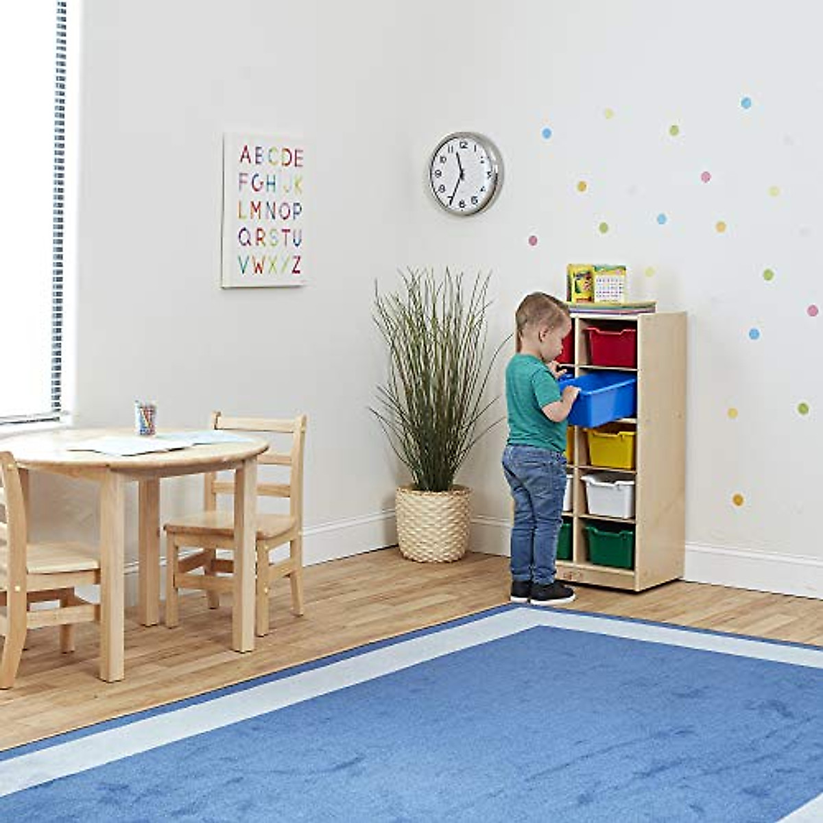 ECR4Kids 10 Cubby Tray Cabinet with Scoop Front Storage Bins, 5x2, Classroom Furniture, Assorted