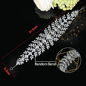 Aoligrace Cubic Zirconia Soft Wedding Headbands for Bride CZ Random Bend Hairbands Quinceanera Tiaras Pageant Gifts for Women