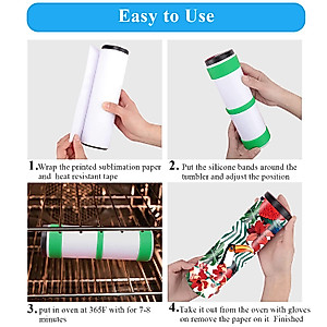 Sublimation Tumblers Silicone Bands Kit,Elastic Sublimation Blanks Ring Bands with Heat Resistant Gloves Tapes Press Parts Accessories for Cup Water Bottle Heat Skinny Tumbler