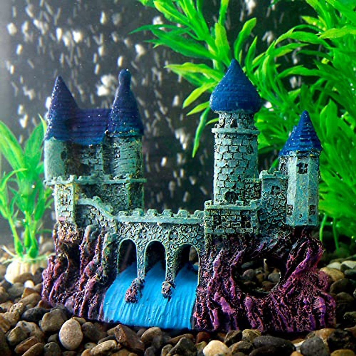 NW Wholesaler Fish Tank Castle Decoration - Fish Hideaway for Aquarium Décor (Waterfall Way)