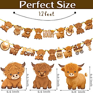 Highland Cow Baby Shower Banners 2Pcs Holy Cow Baby Shower Decorations Highland Cow Party Cutout Banners Oh Baby Party Decorations for Cow Cattle Baby Shower Birthday Party Supplies