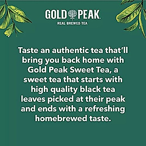 Gold Peak Naturally Sweet Real Brewed Tea, Picked for Peak Taste, Made With Cane Sugar - By Gourmet Kitchn - (18.5oz / 18pk)