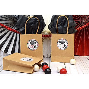 Hockey Themed Birthday Party Thank You Sticker Labels for Boys, 40 2" Party Circle Stickers by AmandaCreation, Great for Party Favors, Envelope Seals & Goodie Bags