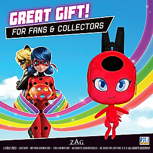 P.M.I. Miraculous Ladybug Plush School Backpack| One of Two 12-Inch-Tall Collectibles | Miraculous Ladybug Toys and Playable Plush Backpacks | Tikki| Miraculous Ladybug Kids’ Toys | Licensed Plush