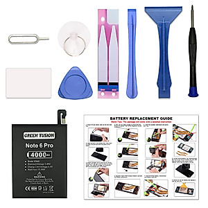 GREEN FUSION for Redmi Note 6 & Note 6 Pro Battery Replacement, with Video Tutorial, BN48 Battery for Redmi Note 6 & Note 6 Pro, with Repair Toolkit