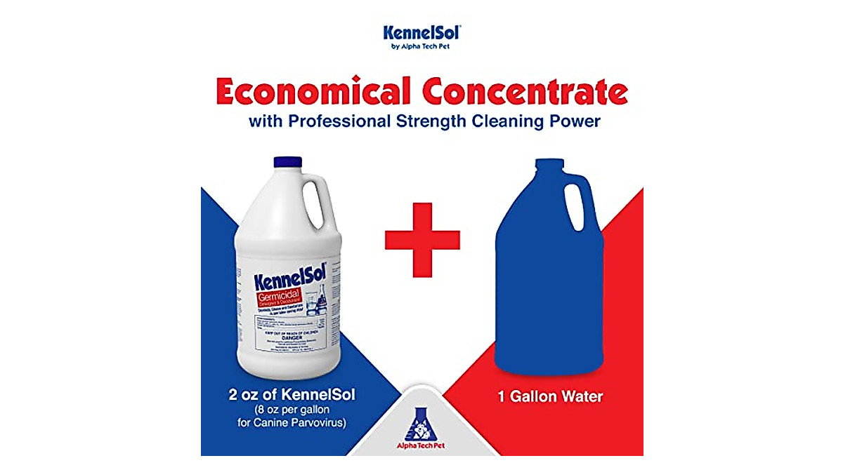 KennelSol 1-Step Kennel Cleaner - Liquid Concentrate Disinfectant and ...