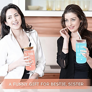 Birthday Gifts for Women Best Friends, Sisters Gifts from Sister, Friendship Gifts for Women, Unique Birthday Gifts for Friends Female Sister Best Friend, Bestie Gifts - 18 Oz Can Glass
