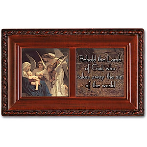 Cottage Garden Behold The Lady Woodgrain Petite Music Box/Jewelry Box Plays Ave Maria
