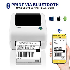 JADENS Bluetooth Thermal Label Printer - Shipping Label Printer for Shipping Packages&Postage, Wireless Printer for iPhone, Android&PC, Compatible with Amazon, Ebay, USPS, 4x6 Label Maker Machine