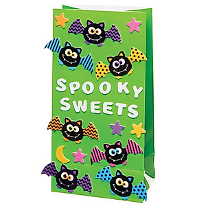 Baker Ross AR631 Bat Foam Stickers - Pack of 120, for Kids' Halloween Crafts and Art Projects, Party Bags, and Ornaments, Multicolored