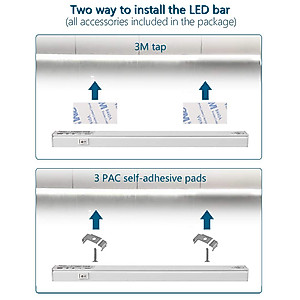 Barrina LED Under Cabinet Lighting, 12 inches, 5W 600LM 5000K, Super Bright, Separately Controllable Shop Light, Strip Lights Bar, Under Counter Lighting Fixture for Kitchen, Cupboard, 6-Pack