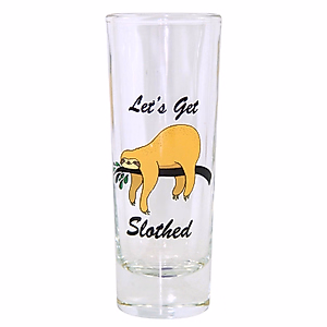 Let's Get Slothed Assorted Sloth Shot Glass Gift Set, Set of 4, 2 Ounces