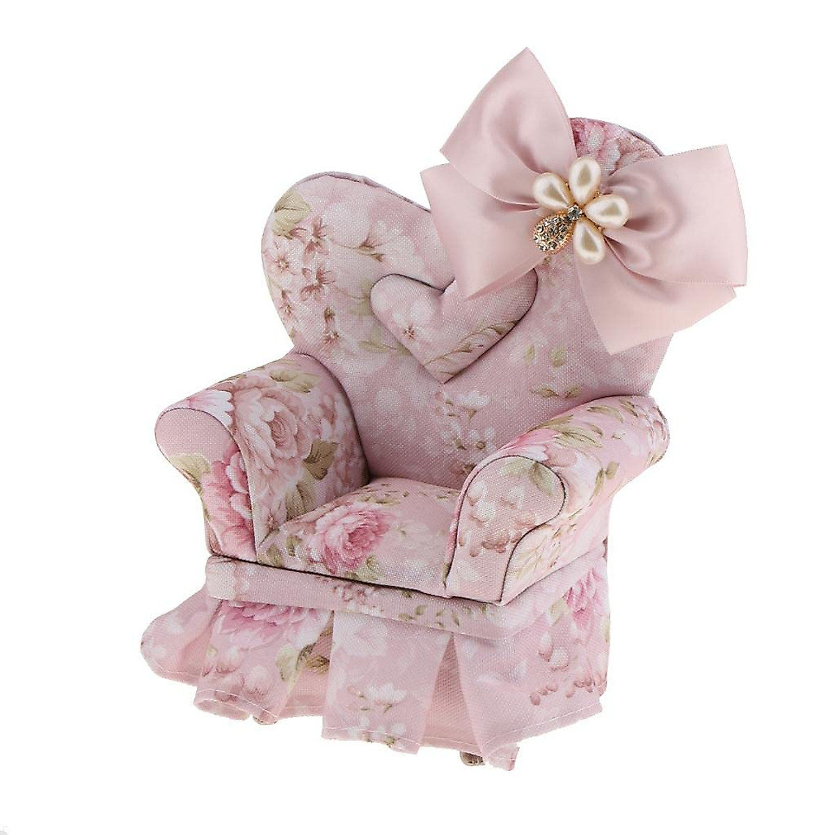 yotijar Flower Pink Fairy Furniture Jewellery Box Childrens Organiser Case Gifts - Love Chair