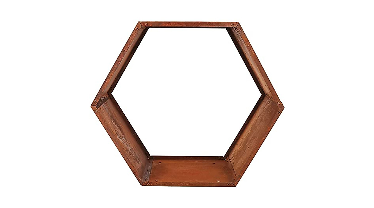 Sunnydaze Hexagon Firewood Log Rack for Outdoors - Heavy Duty Steel