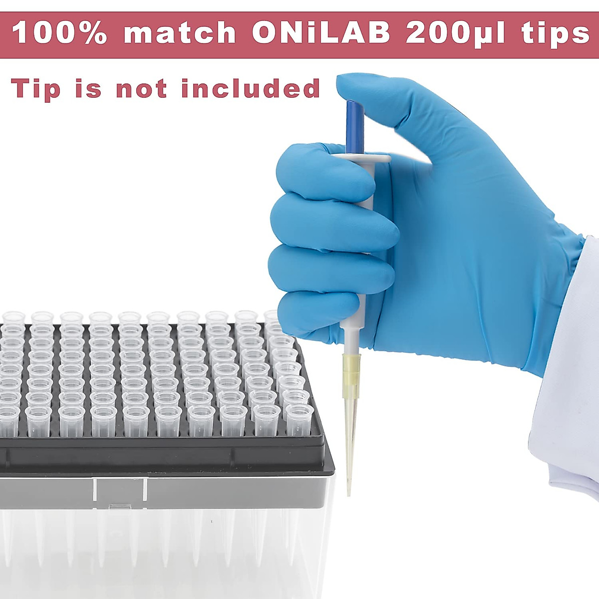 ONiLAB Mini Fixed Volume Pipette Manual Single Channel Pipettor, Laboratory Micro Pipette ，Micropipette Volume 100μl Blue