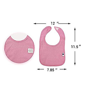 SPINFOX 12 Pack Waterproof Baby Bibs for Girls Terry Drool Bib Cotton Solid Knit Infant Feeding Bibs -Girl