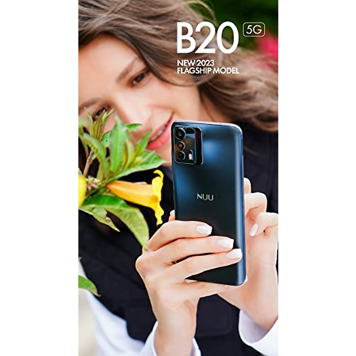 NUU B20 5G | Unlocked Android Smartphone | 6.5” FHD+ Display | 90Hz Refresh Rate | 48MP Triple Camera | 128GB + 8GB RAM | 5000mAh Battery | 18W Fast Charge | Android 12 | Stardust Blue…