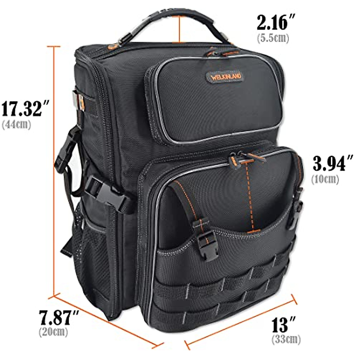 Full-Open Tool bag backpack, bookbag for men, electricians, construction