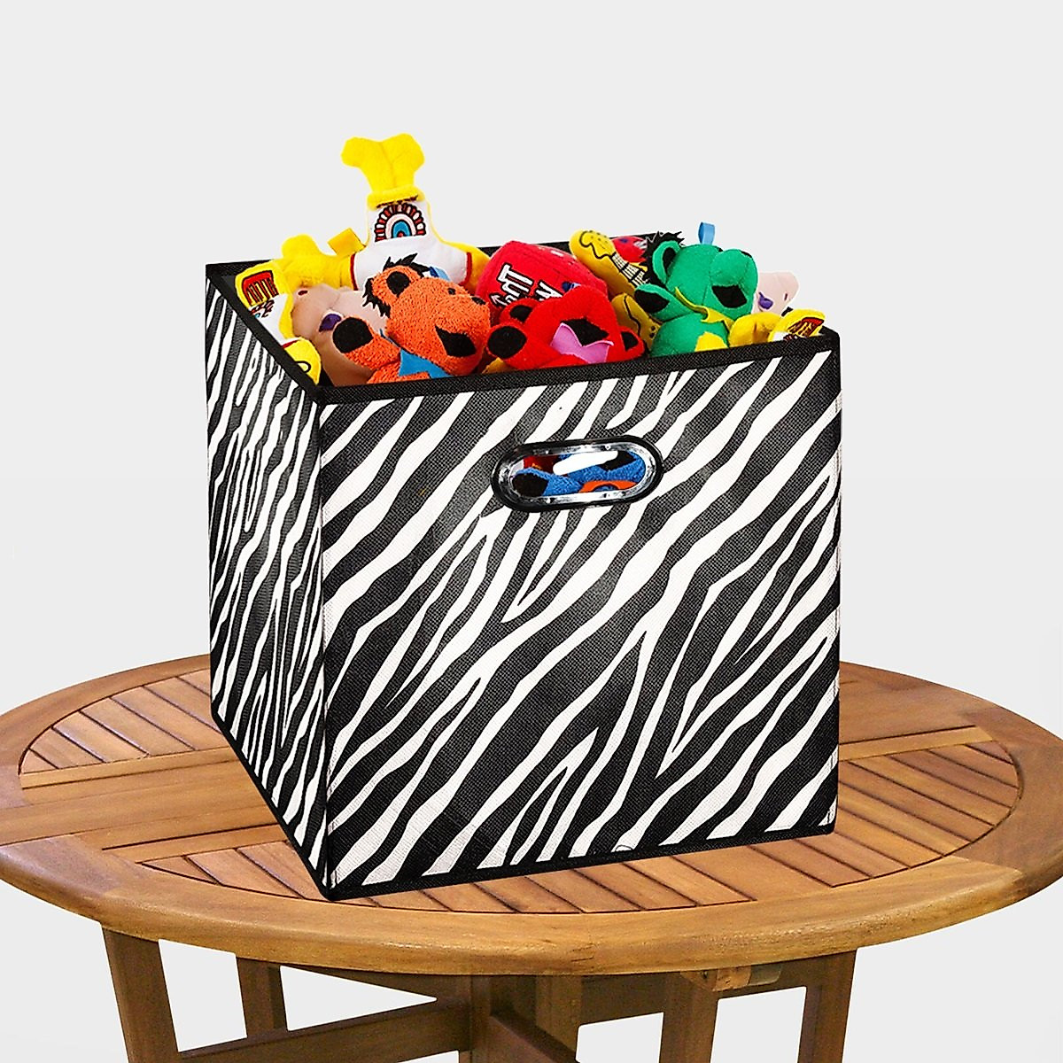 Prorighty [4-Pack, Zebra Pattern] Storage Bins, Containers, Boxes, Tote, Baskets|Black&White Collapsible Storage Cubes Nursery Office Organization | 11inch Cubes