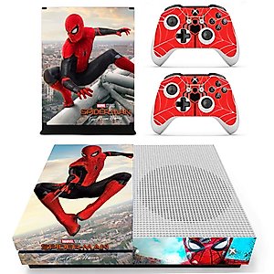 Vanknight Xbox One S Console Controllers Skin Vinyl Sticker Wrap Decals Cover for Xbox One S Console Controllers Spider